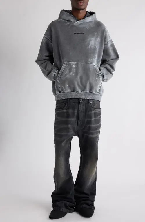 Balenciaga Fit Distressed Archetype Fleece Hoodie In Sup Faded